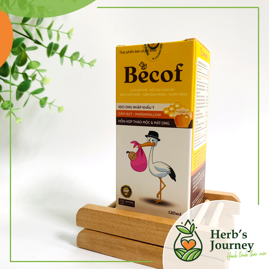 Siro ho Becof 120ml - nhỏ họng húng chanh keo ong, thảo mộc